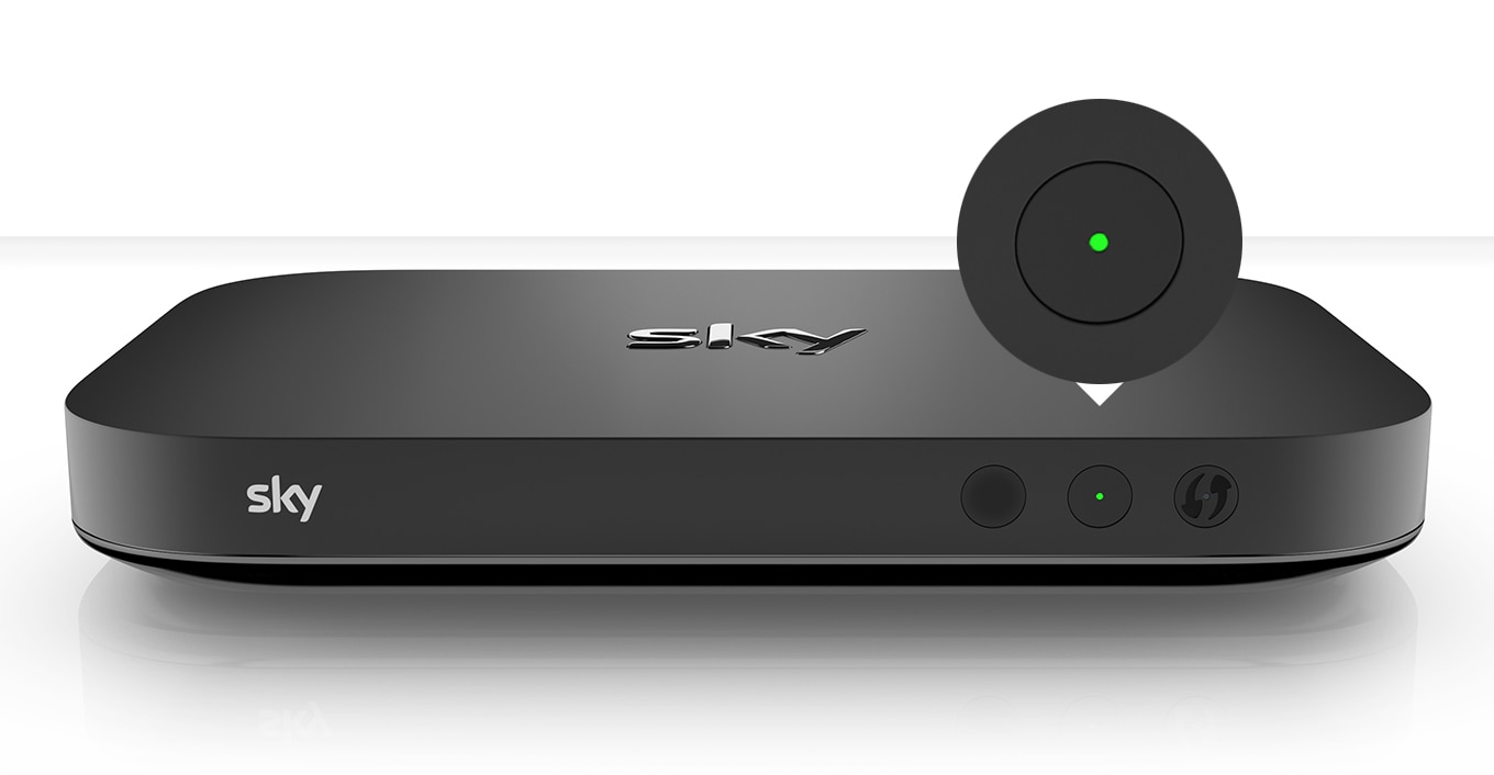 Die verschiedenen LED-Anzeigen der Sky Q Mini| Sky