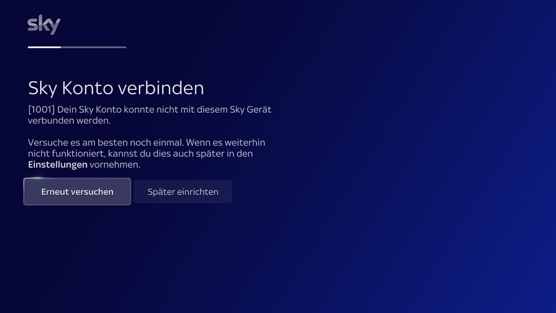 Hinweis 1001 mit deiner Sky Stream Box | Sky